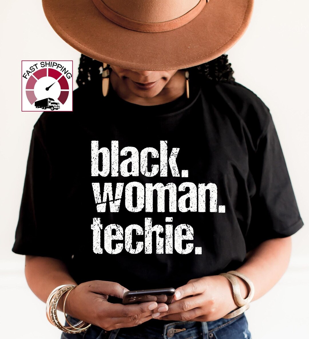 Black Woman Techie Shirt,software Developer Shirt,computer Science ...