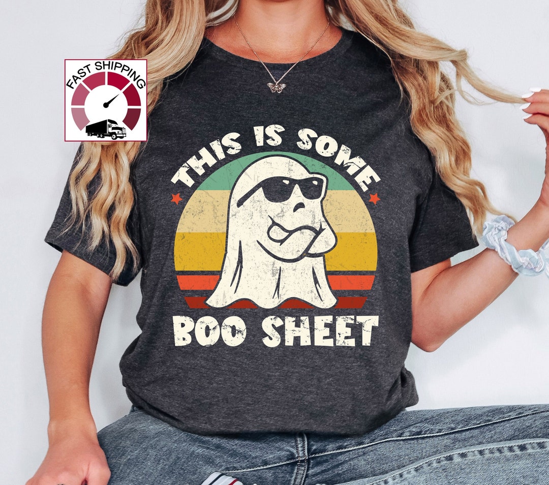 Retro Boo Sheet Shirt,boo Sheet Ghost T-shirt,halloween Costume Women ...