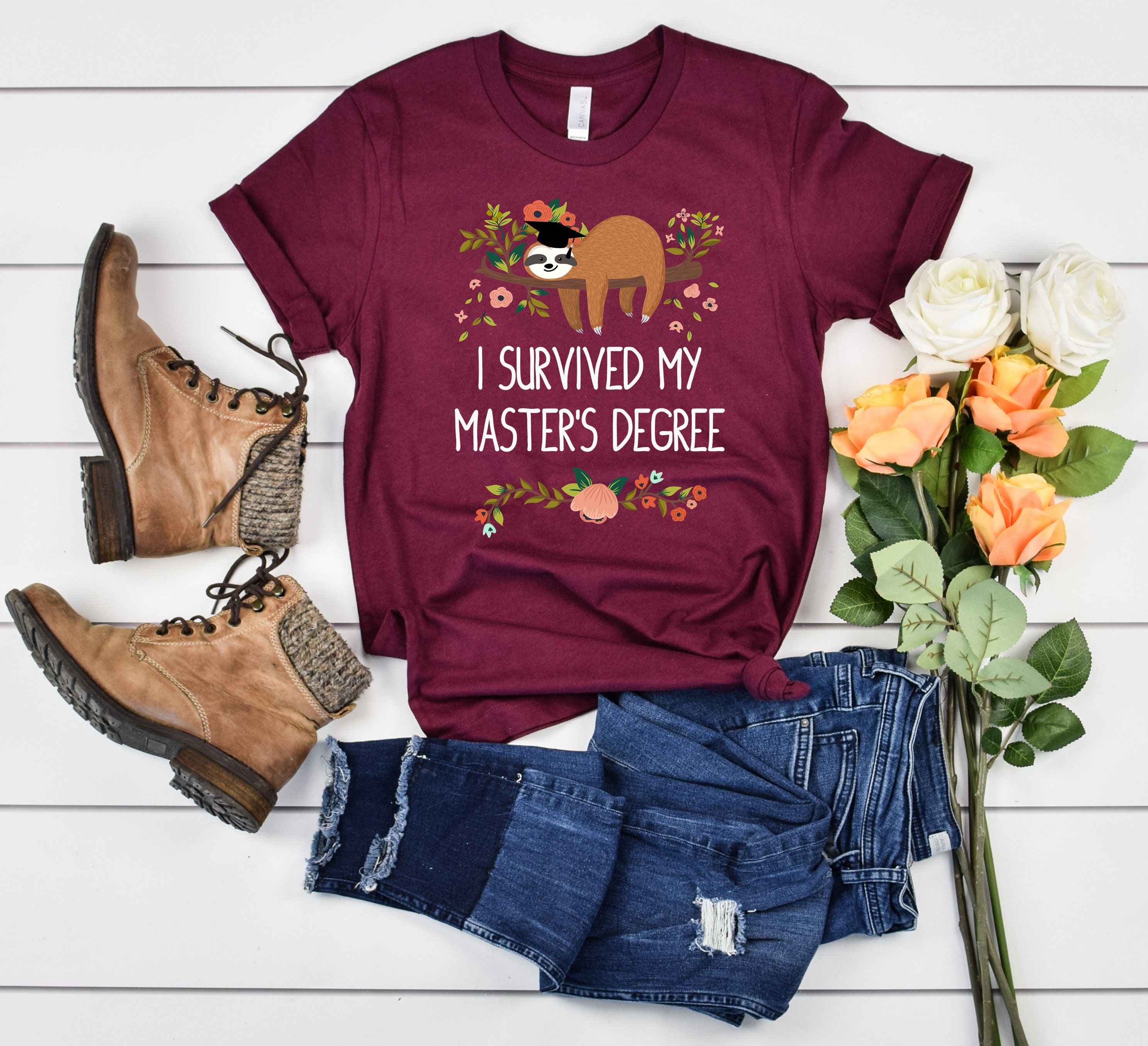 Graduation Gift for Her,masters Degree Shirt,i Survived My Masters ...
