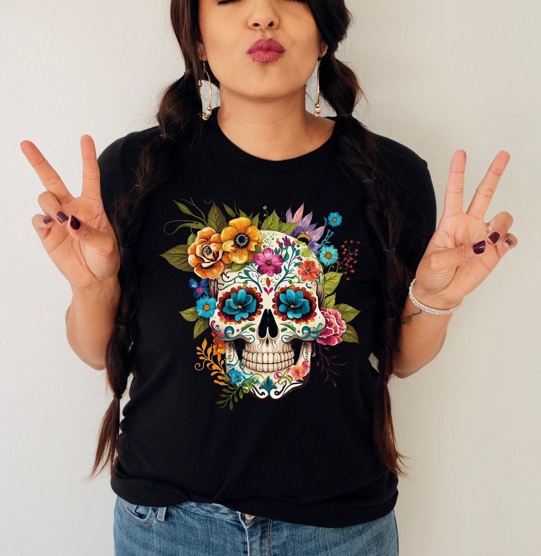 Dia De Los Muertos Shirt,sugar Skull Tshirt,hispanic Heritage Month,day ...