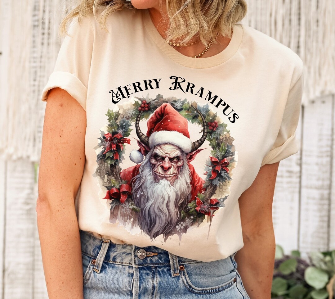 Krampus Christmas Shirt,merry Christmas Shirt,horror Xmas Shirt,gothic ...