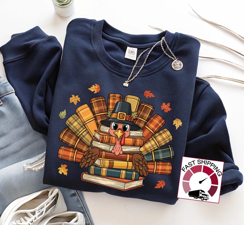 Thanksgiving Teacher Sweatshirt,thanksgiving Book Shirt,book Lover Gift ...