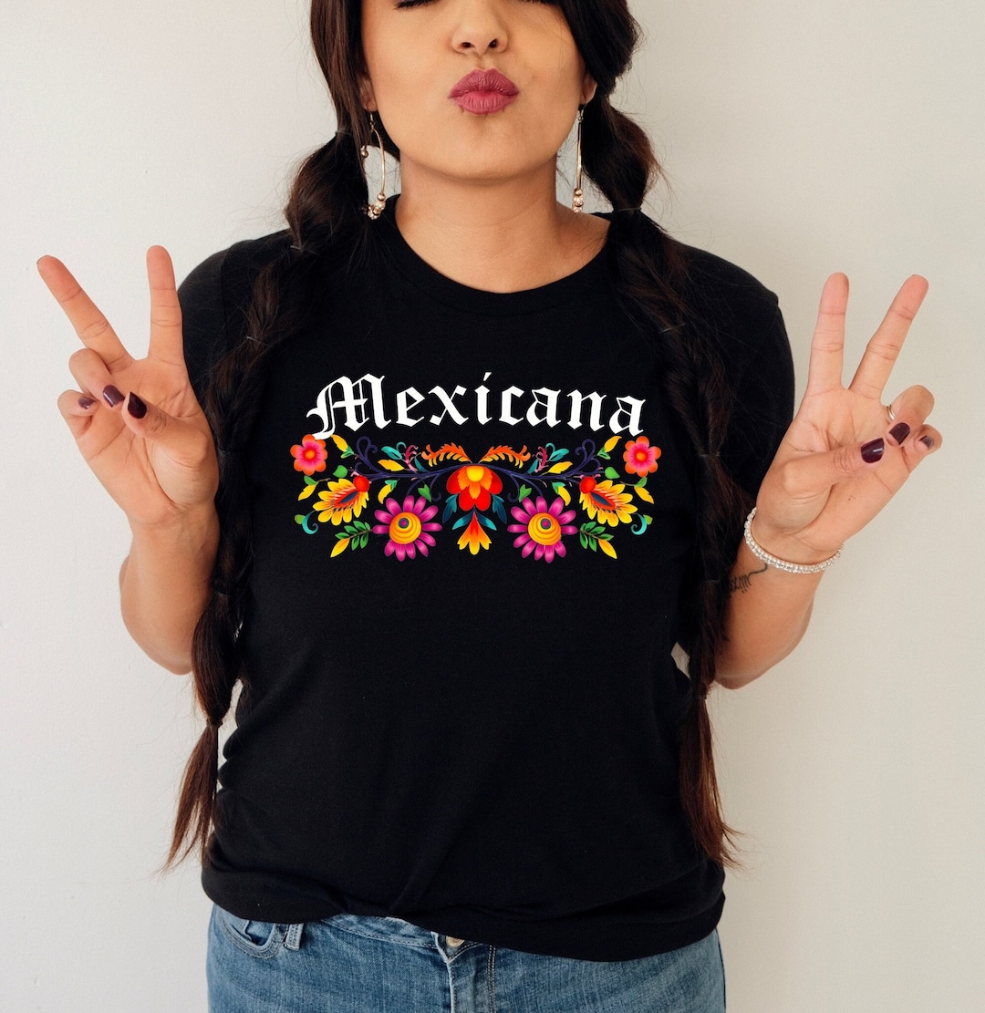 Mexicana Floral Shirt,playeras Mexicanas,mexico Shirt Folk,mexicana ...