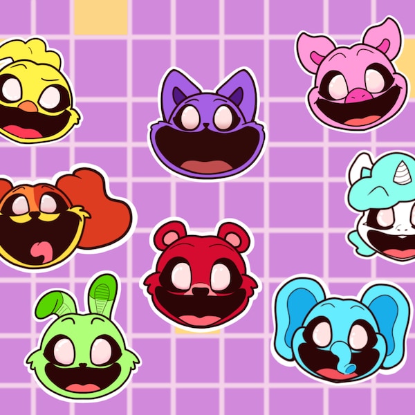 The Smiling Critters Stickers - Etsy