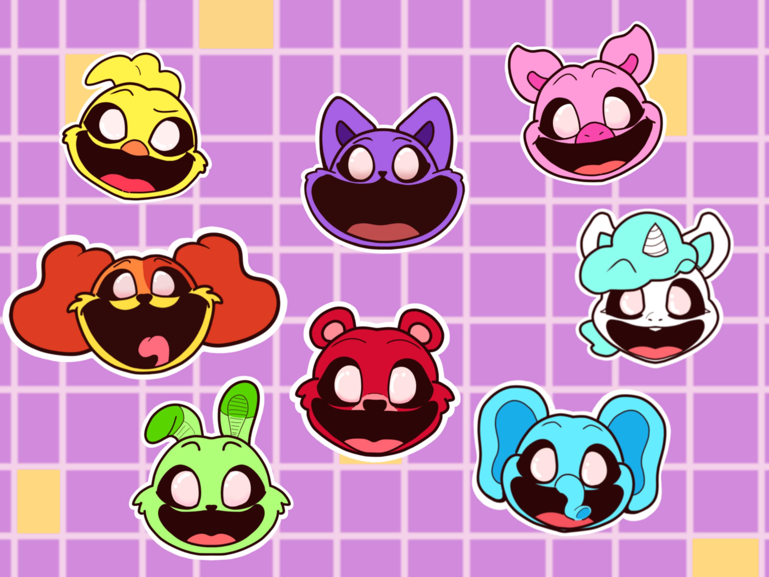 Smiling Critters Stickers Poppy Playtime Stickers Cute Die Cut Sticker ...