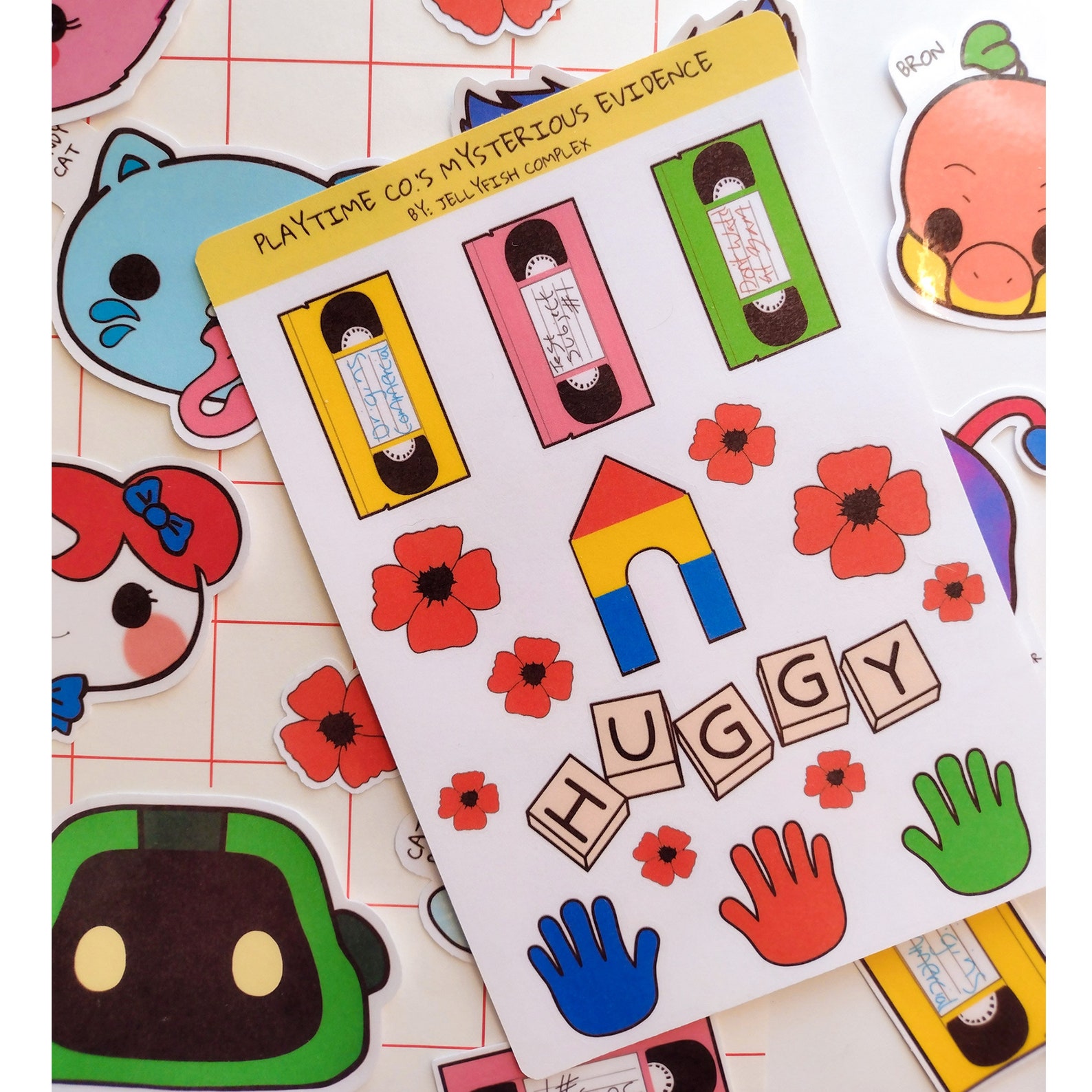 Poppy Playtime Stickers Huggy Wuggy Mommy Long Legs Cute Sticker Sheet ...