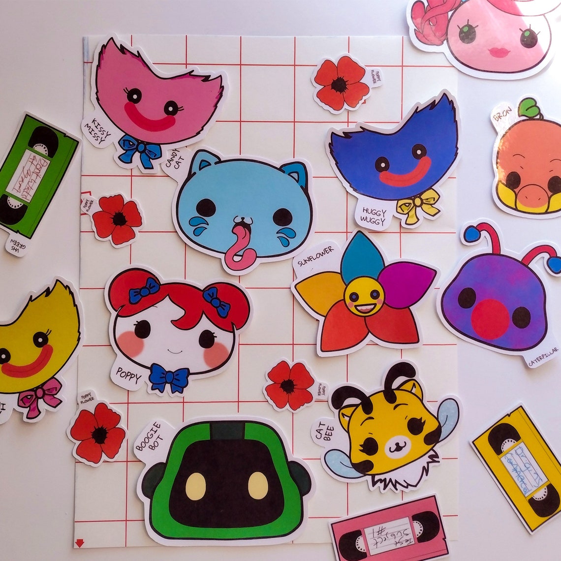Poppy Playtime Stickers Playtime Co. Cute Sticker Sheet | Etsy Polska