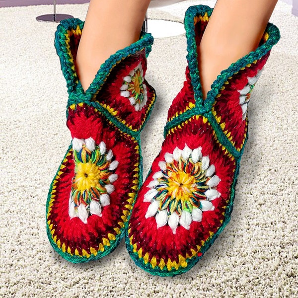 Boho Slippers - Etsy UK