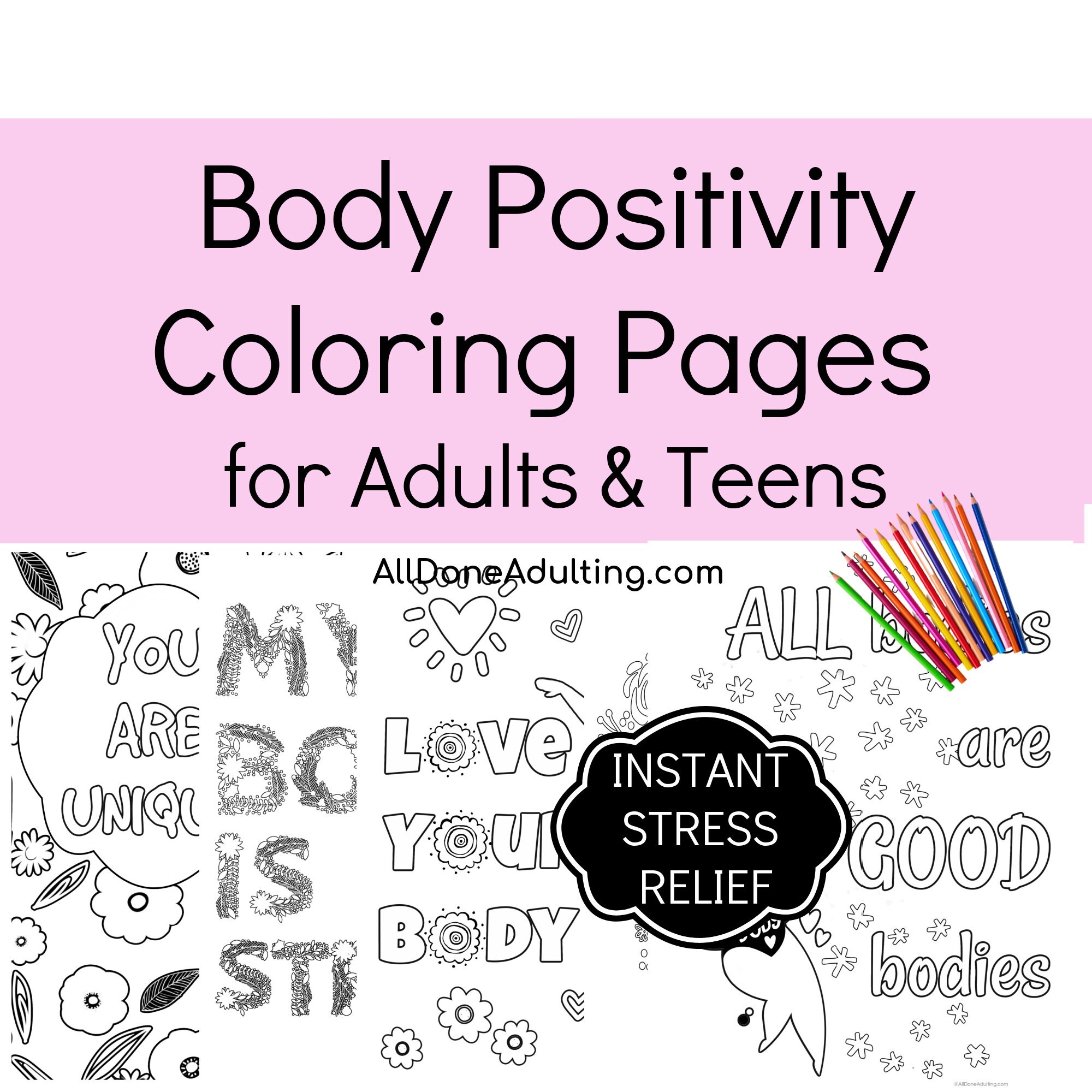 Body Positivity Coloring Pages for Adults and Teens Body | Etsy
