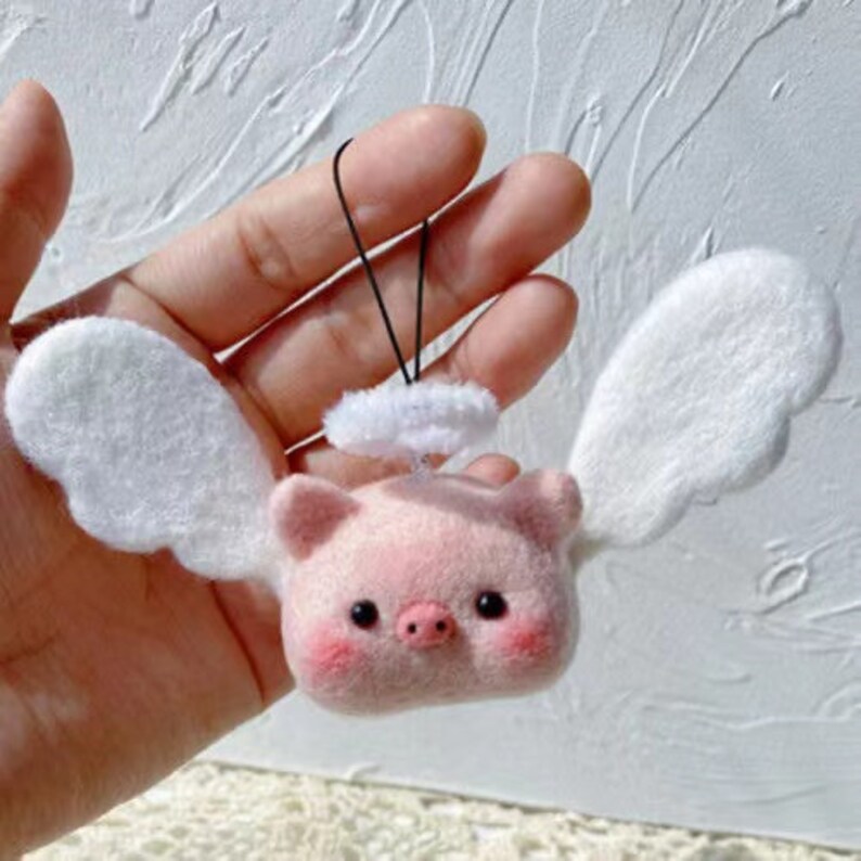 DIY Needle Felt Flying Pig Kit: Handmade Keychain Gift - Etsy