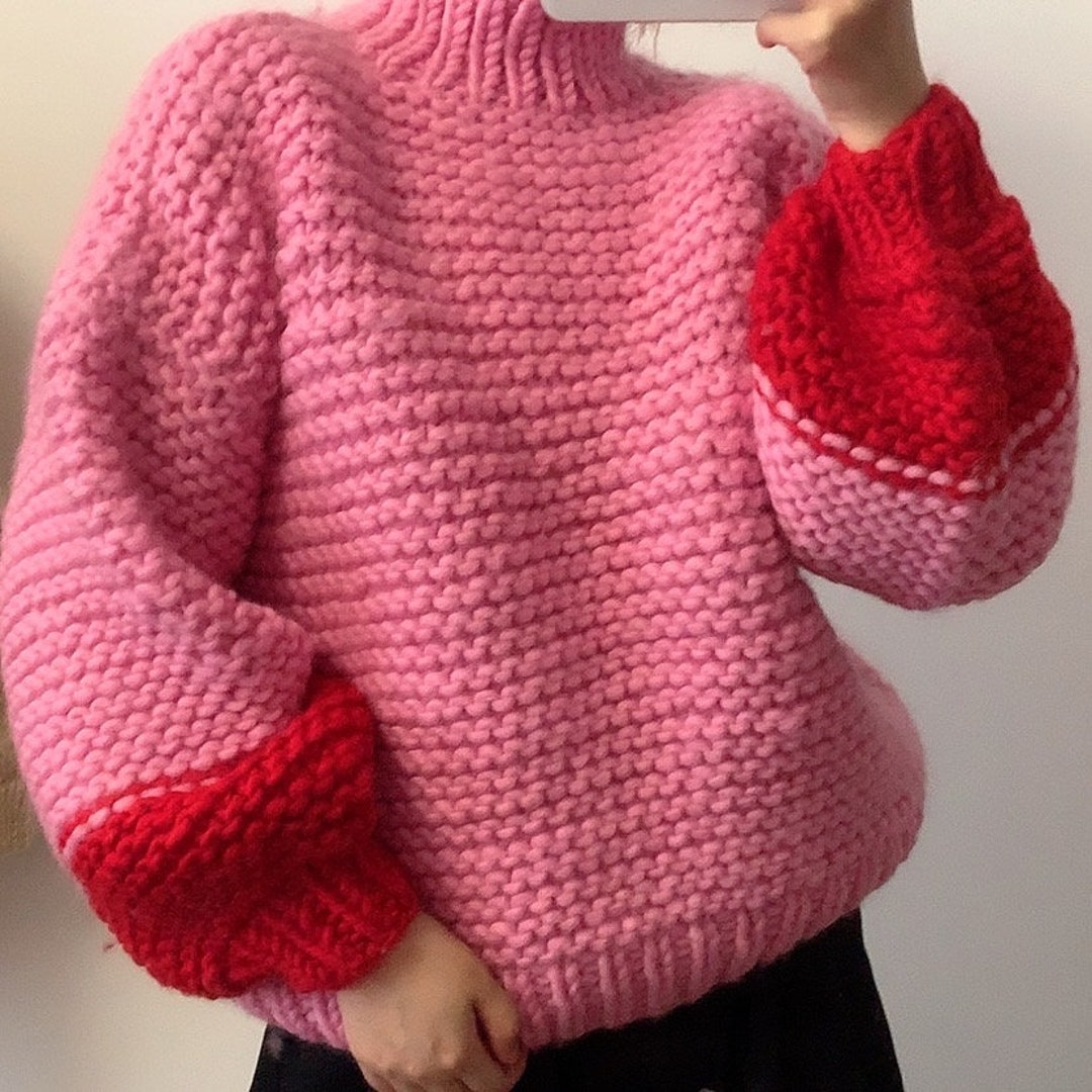 Personality Sweater,100% Wool Sweater，pullover Sweater，color Matching ...