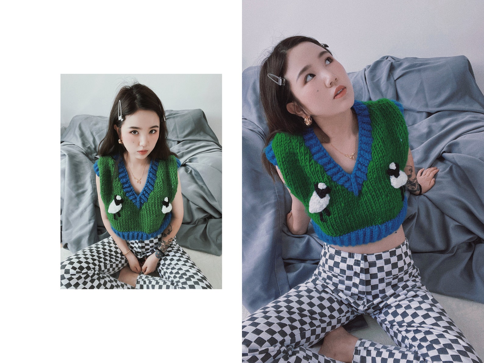 Hand-woven Vintage Cute Wool Vest Super Short High Waist - Etsy