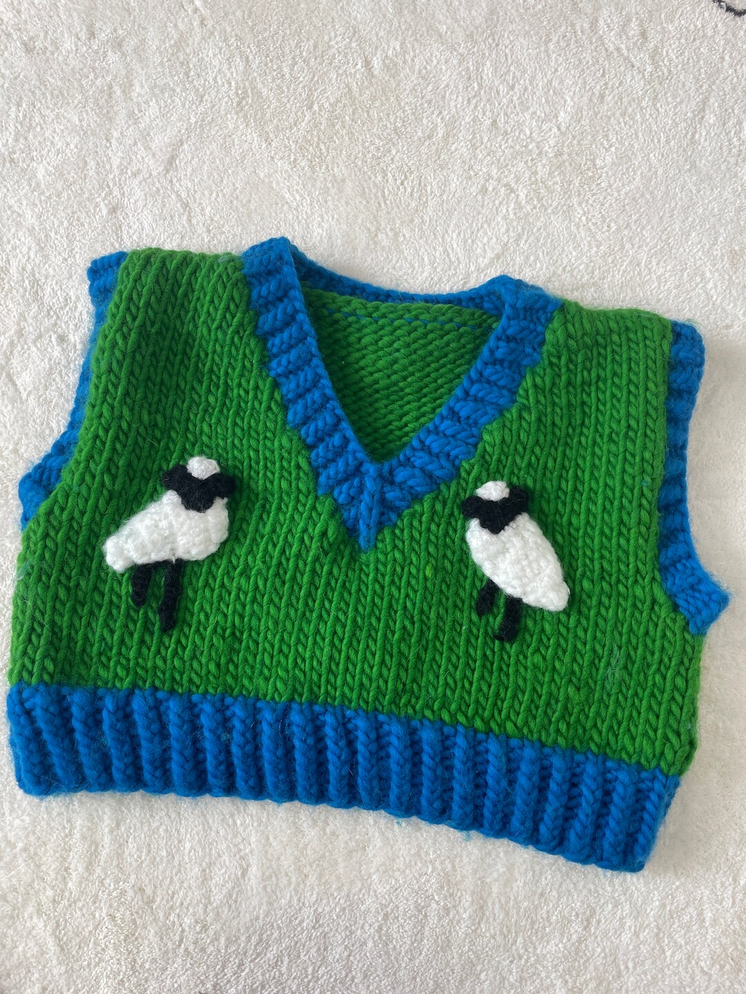 Hand-woven Vintage Cute Wool Vest, Super Short High Waist Vest, Super ...