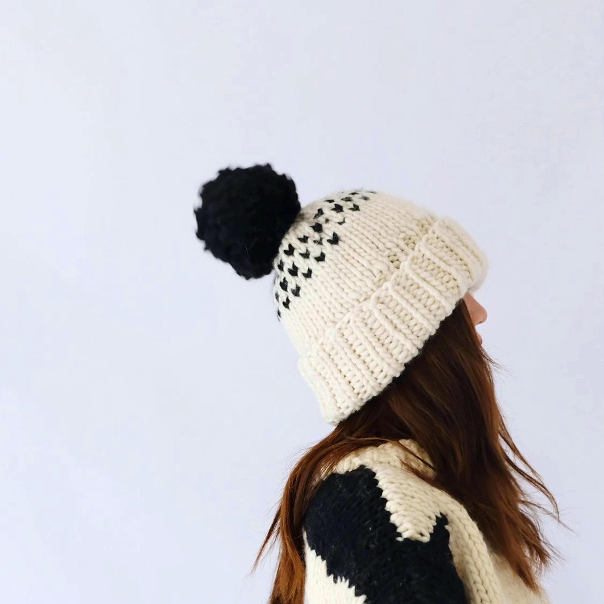 Handmade Jacquard Wool Sweater: Cow Pattern, Long Sleeve - Etsy
