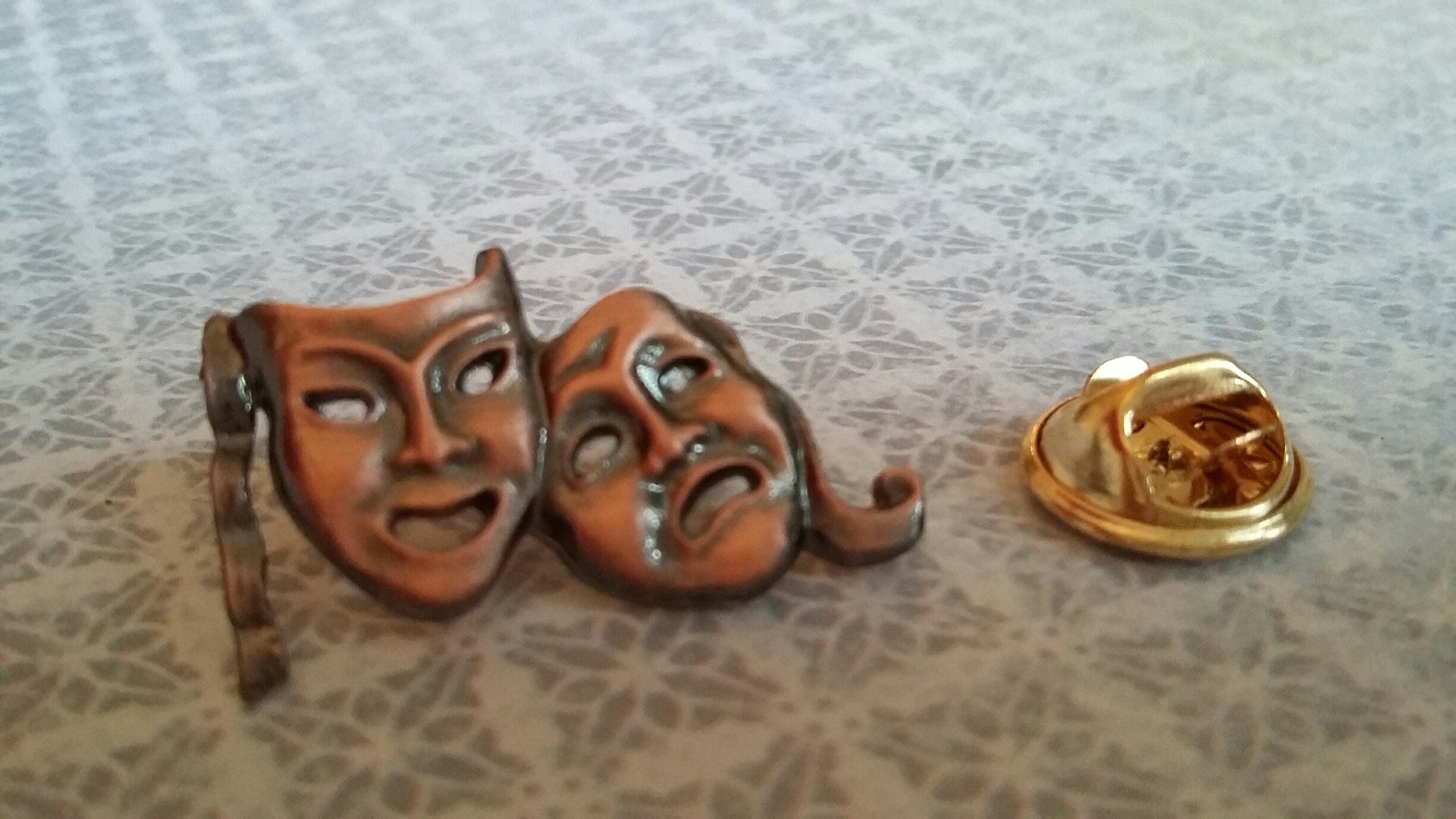 Comedy Tragedy Drama Theatre Mask 25mm Lapel Pin Brooch Badge | Etsy
