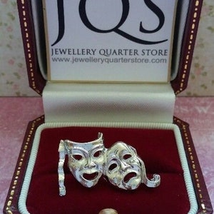 Comedy Tragedy Drama Theatre Mask 25mm Lapel Pin Brooch Badge in Gold ...