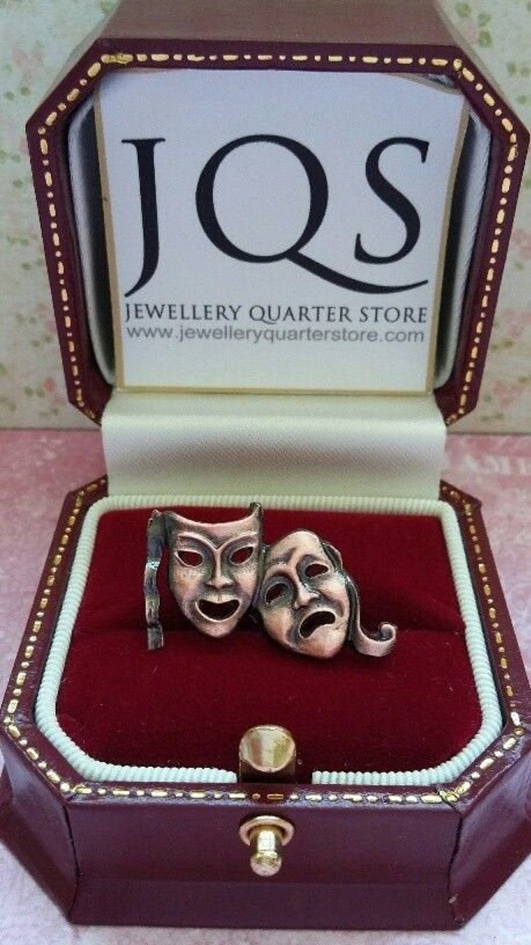Comedy Tragedy Drama Theatre Mask 25mm Lapel Pin Brooch Badge in Gold ...