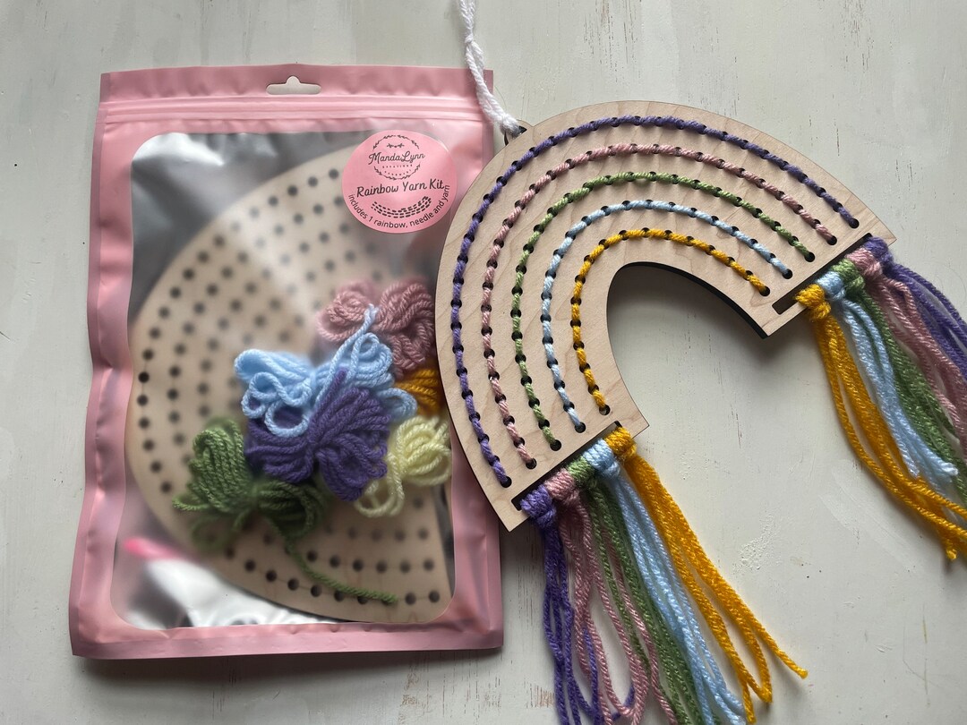 Rainbow Sewing Kids Craft Kits DIY Rainbow Kit Yarn Sewing - Etsy