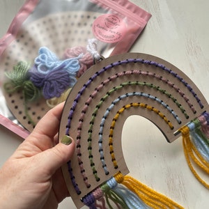Rainbow Sewing Kids Craft Kits DIY Rainbow Kit Yarn Sewing - Etsy