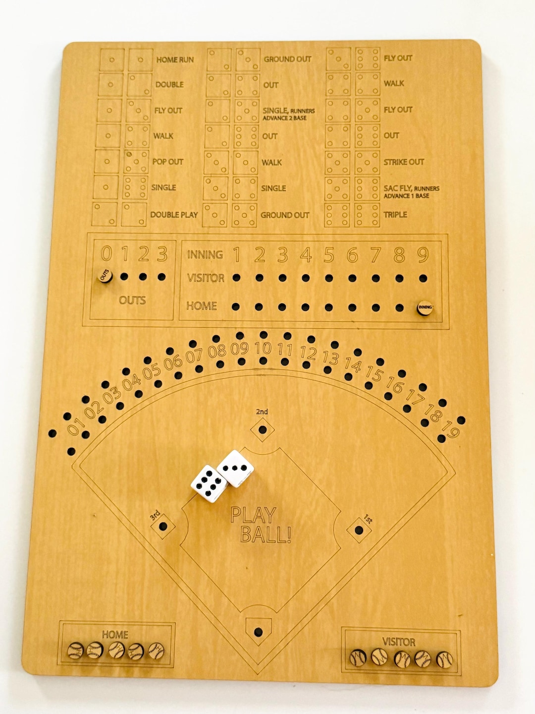 Dice Baseball Game, Fun Board Game for the Family, Family Christmas ...