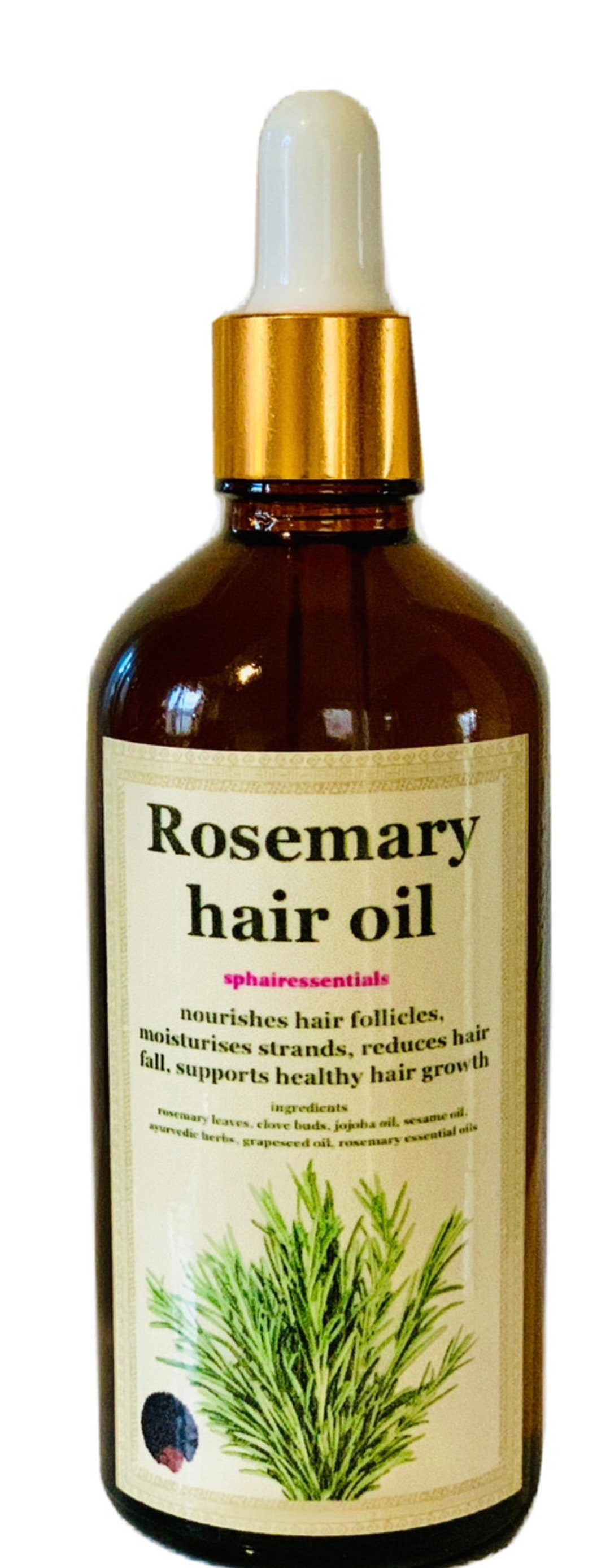 Rosemary Hair Oil, Rosemary Hair Growth Oil, Reduce Hair Fall, Shedding ...