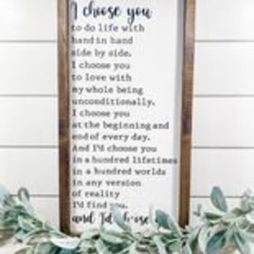 I Choose You Wedding Sign Couples Sign Wedding Sign Gift - Etsy