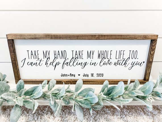 Take My Hand Sign - Etsy