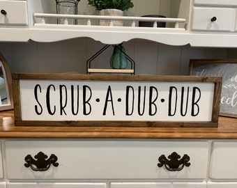 Scrub a Dub Dub Sign - Etsy