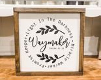 Waymaker Sign Christian Wood Sign - Etsy