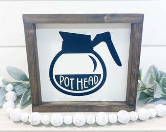 Coffee Bar Sign Coffee Pot Head Sign Coffee Decor Framed - Etsy