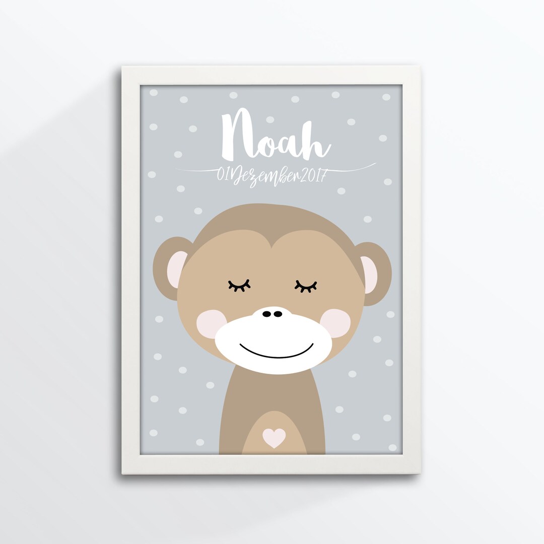 Name Picture affe DIN A4 Personalized Various. - Etsy