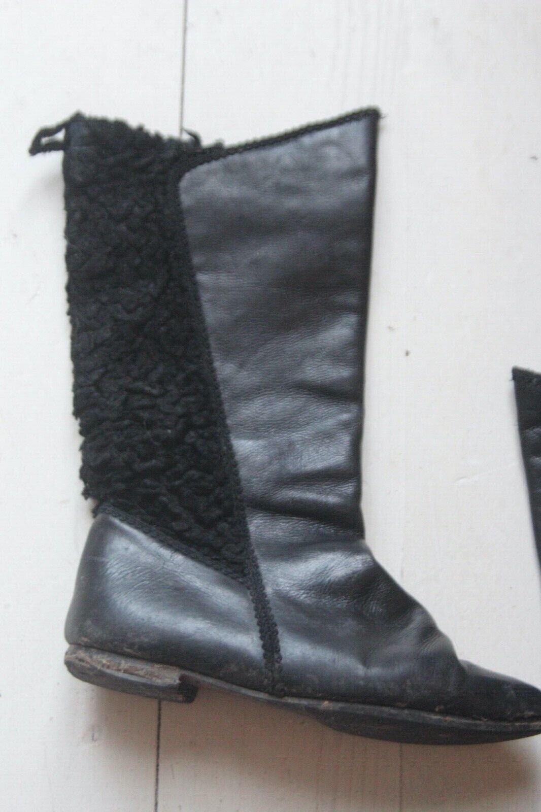 Pair of Vintage 1960s Black Leather Ukranian Cossack Style - Etsy