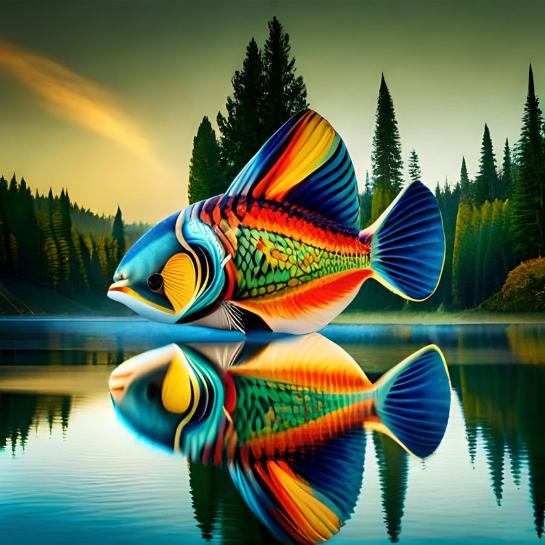 A Beautiful Fish 3D Multicolored - Etsy