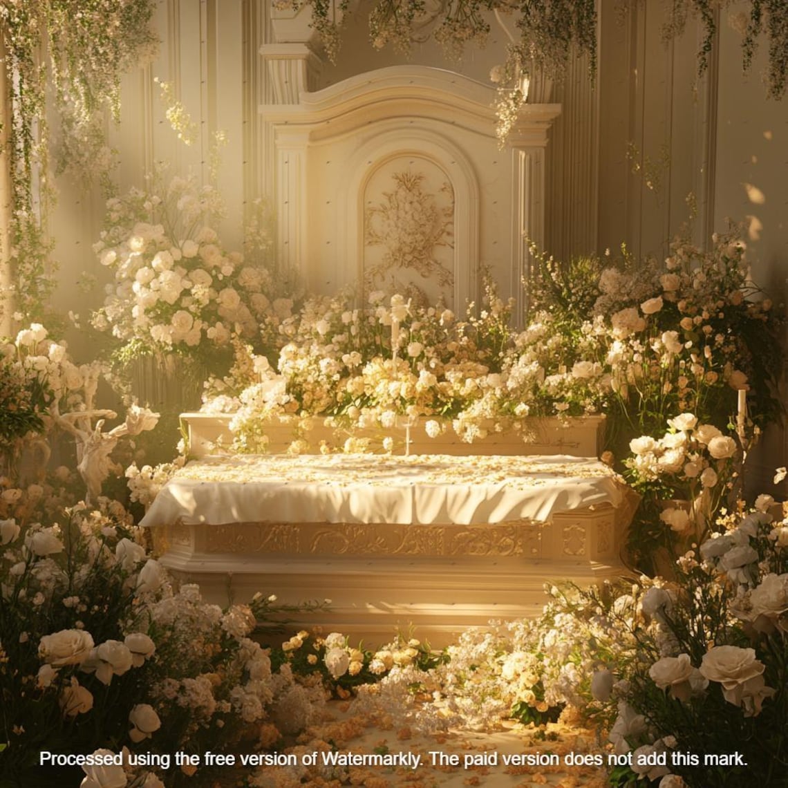 A Beautiful White Rose Memorial Background Setting. - Etsy