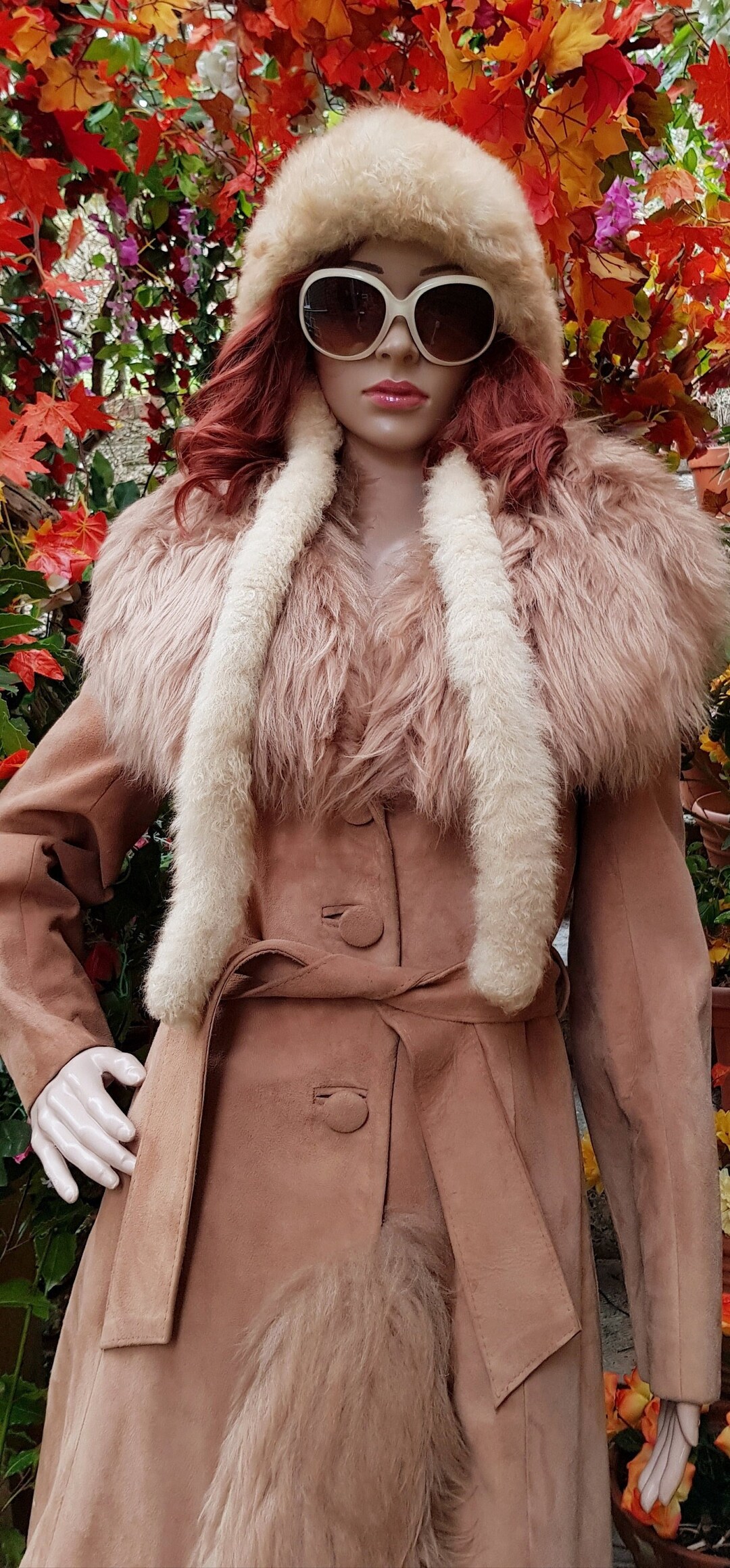 Vintage Hat: Lovely Vintage 1960s / 1970s Beige and Honey Sheepskin Hat ...