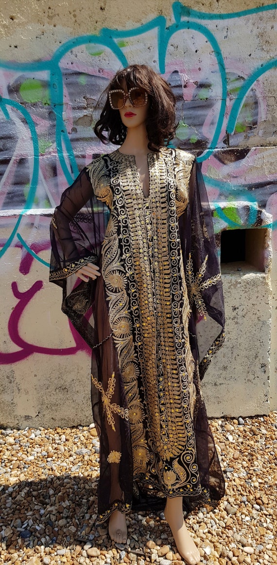 vintage 80s kaftan sequin - Gem