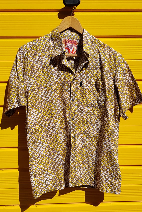 Vintage Men's Shirt: Funky Vintage Mustard Yellow and… - Gem