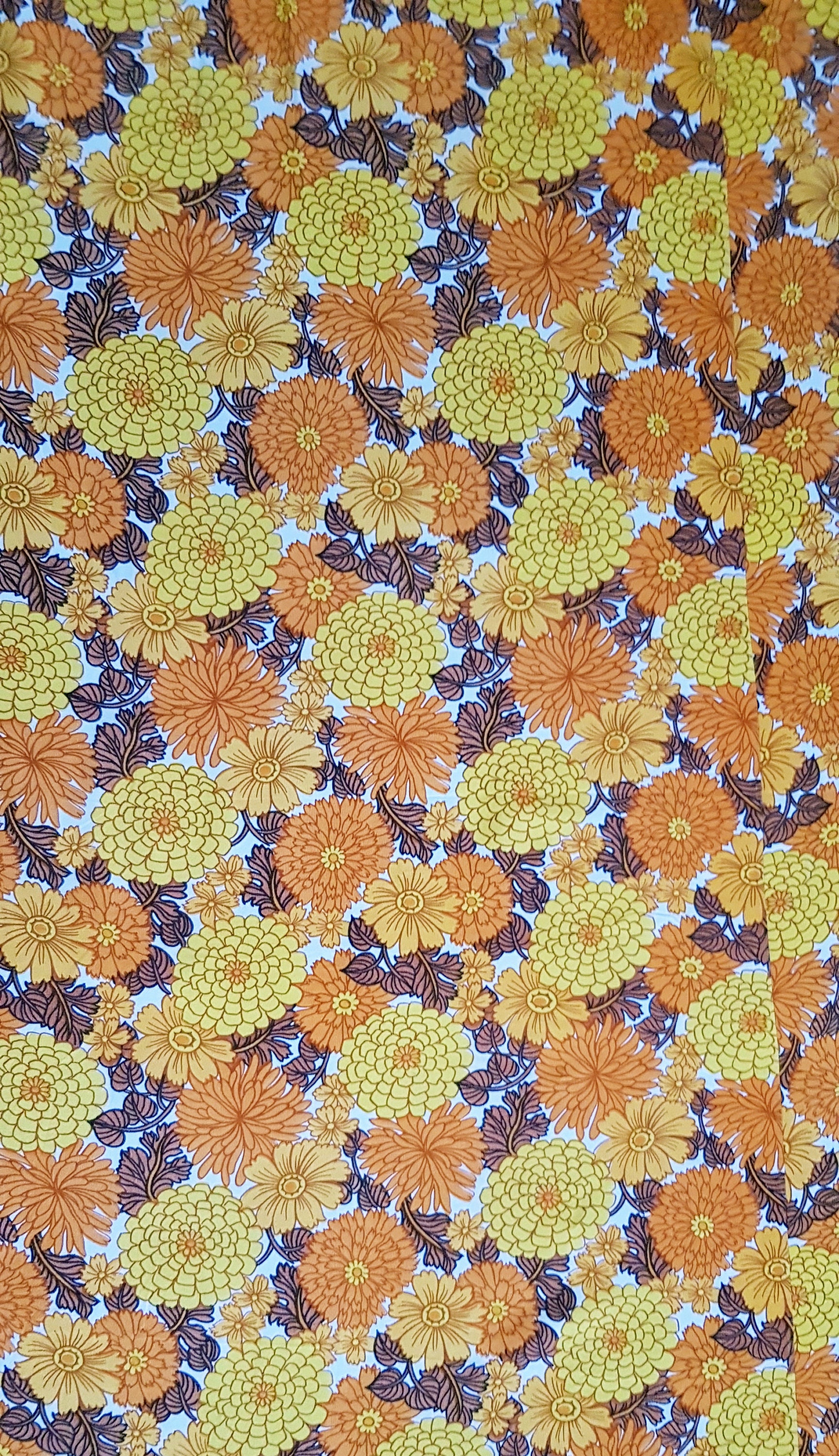 Vintage Curtain: Groovy Vintage 1960s 1970s Psychedelic Orange Yellow ...