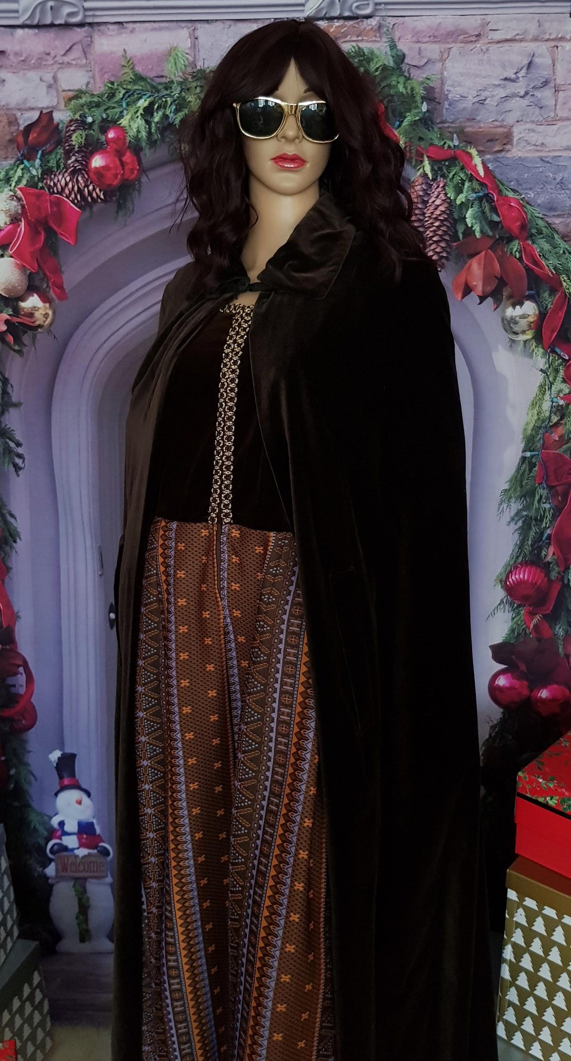 Vintage Cape: Stunning Vintage 1960s / 1970s Long Brown Velvet Cape by ...