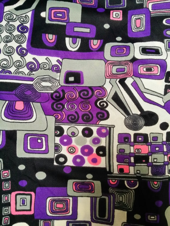 UK 8/10 (US 4/6) Amazing Vintage 1960s Purple Black W… - Gem