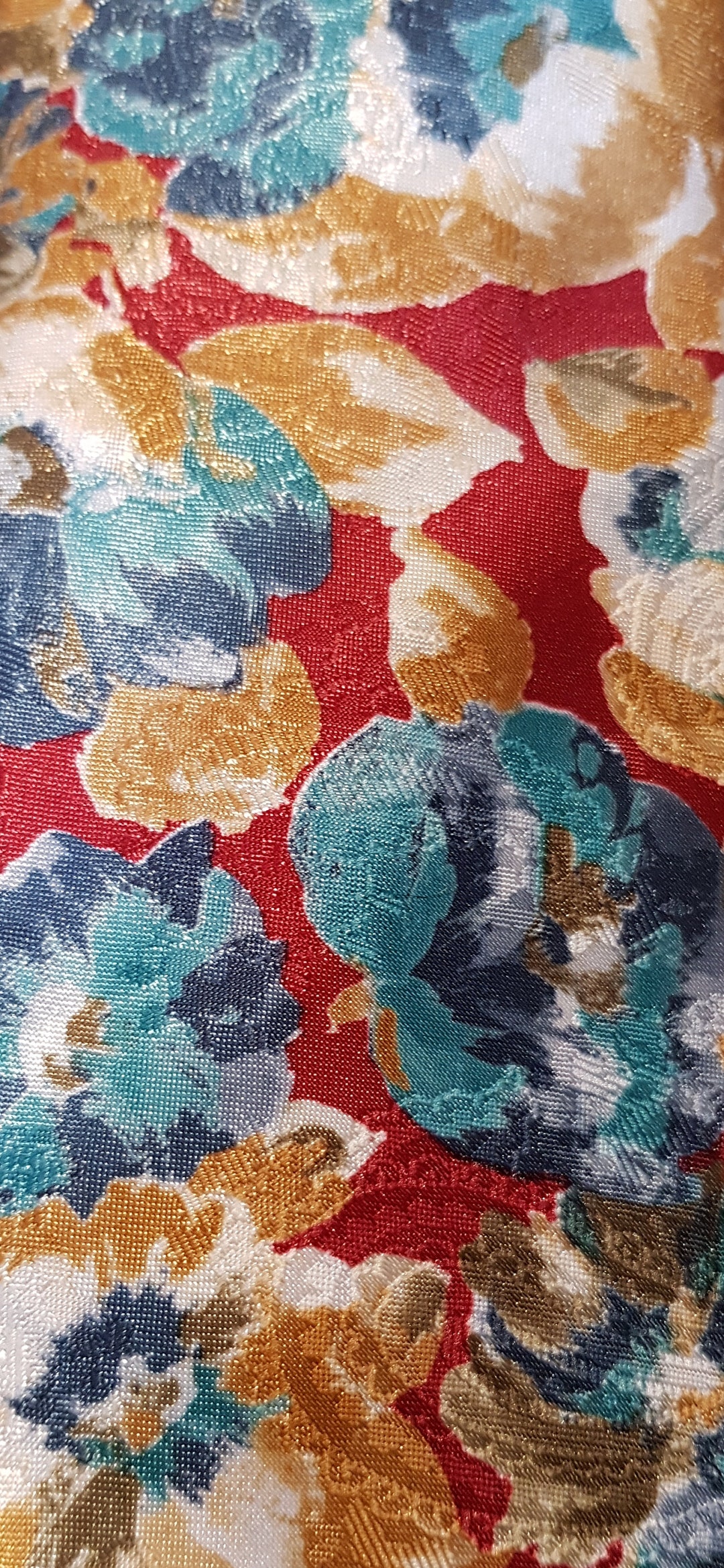 Vintage Men's Tie: Funky Vintage Red and Blue Floral Pattern Men's Tie ...