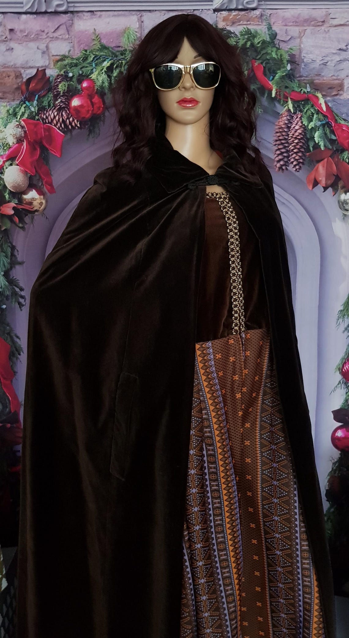 Vintage Cape: Stunning Vintage 1960s / 1970s Long Brown Velvet Cape by ...