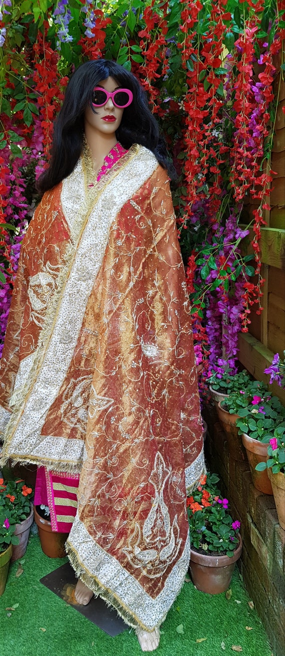 Vintage Shawl: Stunning Vintage 1970s Burnished Coppe… - Gem