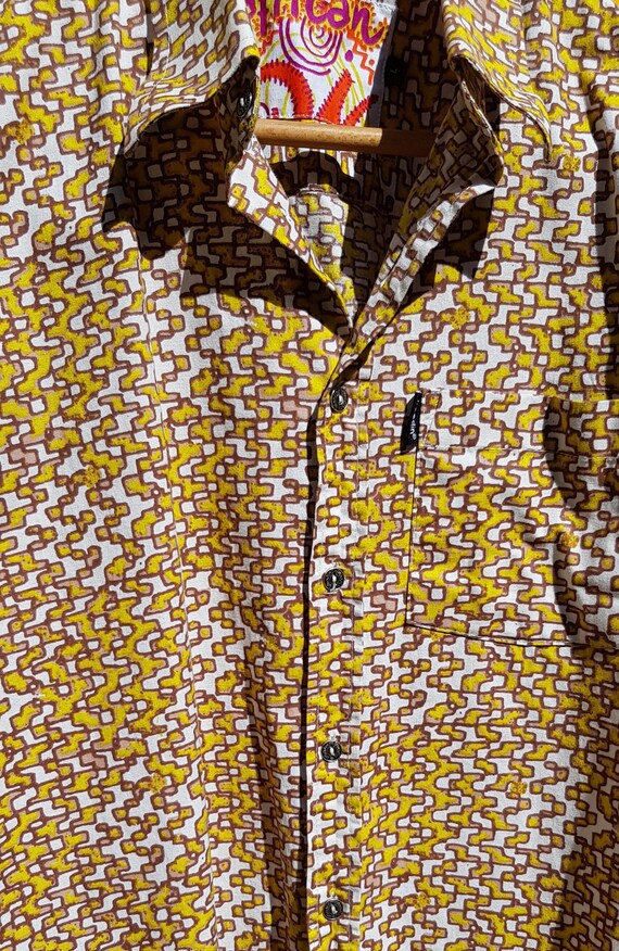 Vintage Men's Shirt: Funky Vintage Mustard Yellow and… - Gem