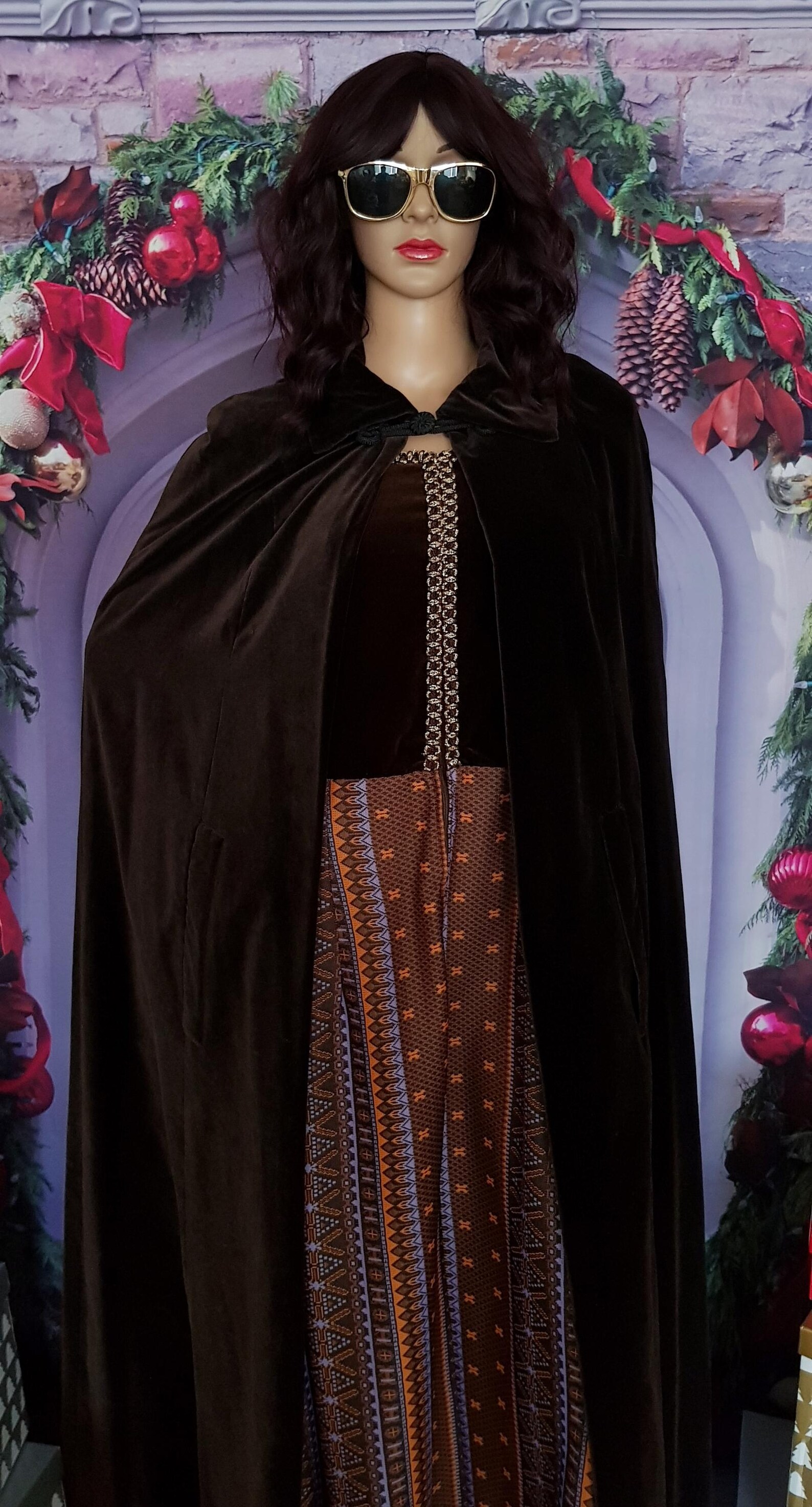 Vintage Cape: Stunning Vintage 1960s / 1970s Long Brown Velvet Cape by ...