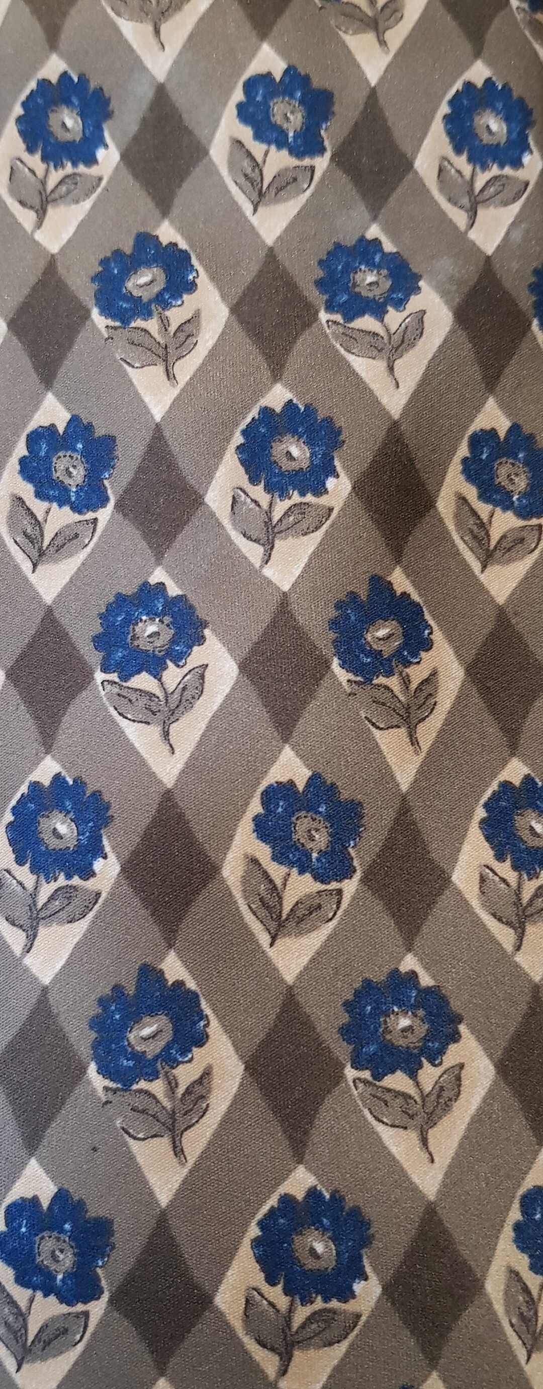 Vintage Men's Tie: Lovely Vintage Grey and Blue Floral Pattern Mens Tie ...