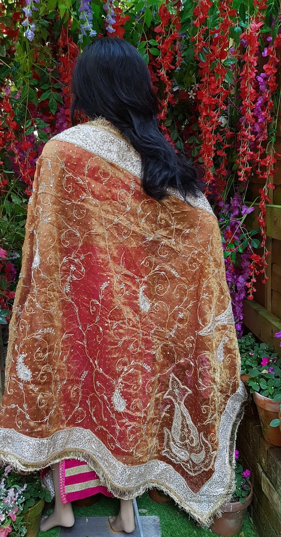 Vintage Shawl: Stunning Vintage 1970s Burnished Coppe… - Gem