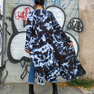 Hand Dyed Boho Duster in Black - Etsy