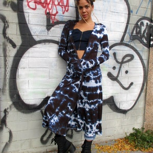 Hand Dyed Boho Duster in Black - Etsy
