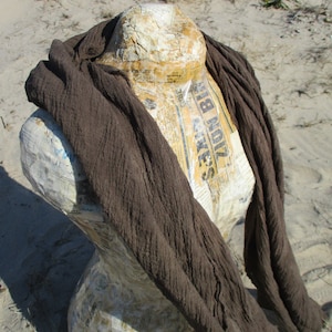 Distressed Khaki Unisex Gauze Scarf, Hand Dyed Cotton Scarf, 3 Sizes - Etsy